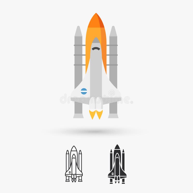 Space shuttle vector icon stock vector. Illustration of atmosphere ...