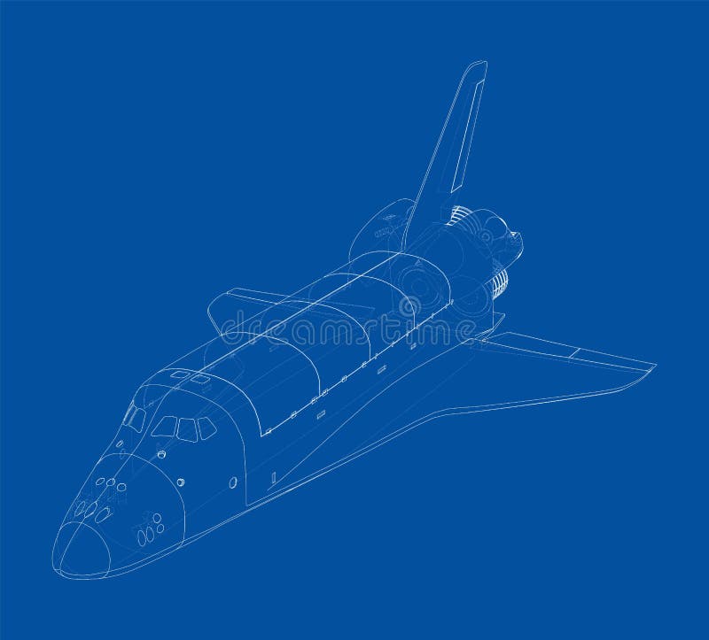 Space Shuttle. Vector Rendering of 3d Stock Vector - Illustration of ...