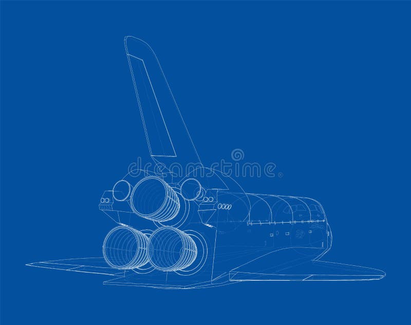 Space Shuttle. Vector Rendering of 3d Stock Vector - Illustration of ...