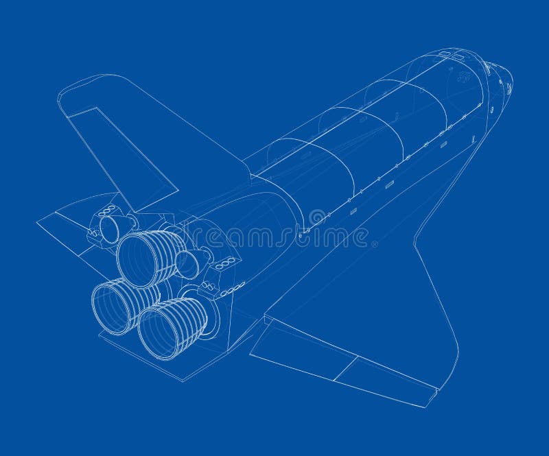 Space Shuttle. Vector Rendering of 3d Stock Vector - Illustration of ...