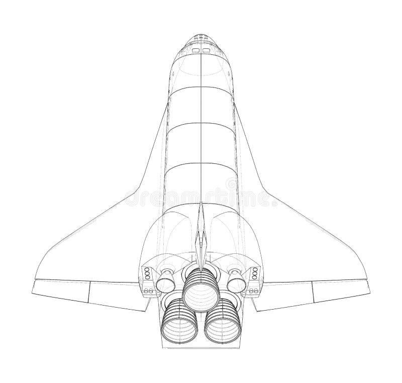 Space Shuttle. Vector Rendering of 3d Stock Vector - Illustration of ...