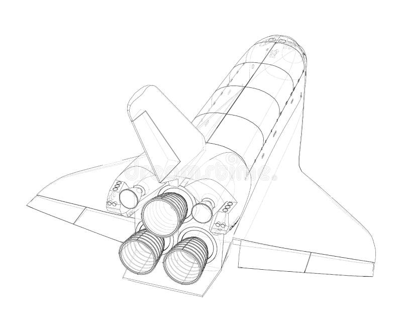 Space Shuttle. Vector Rendering of 3d Stock Vector - Illustration of ...