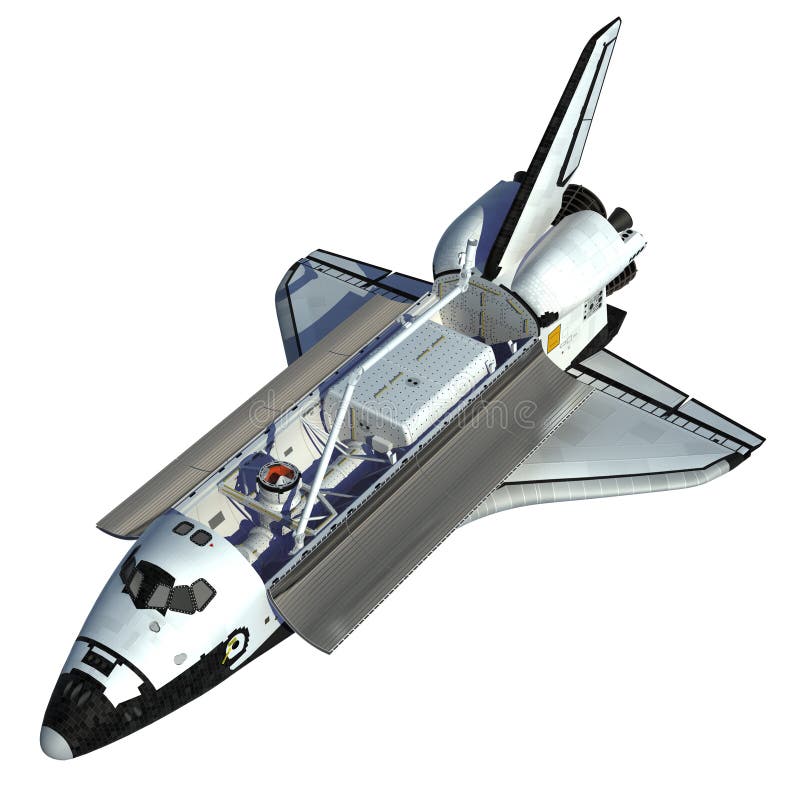 Space Shuttle on White Background. Stock Illustration - Illustration of ...