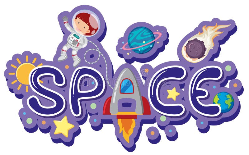 A Space Sign and Element stock vector. Illustration of clip - 121061931