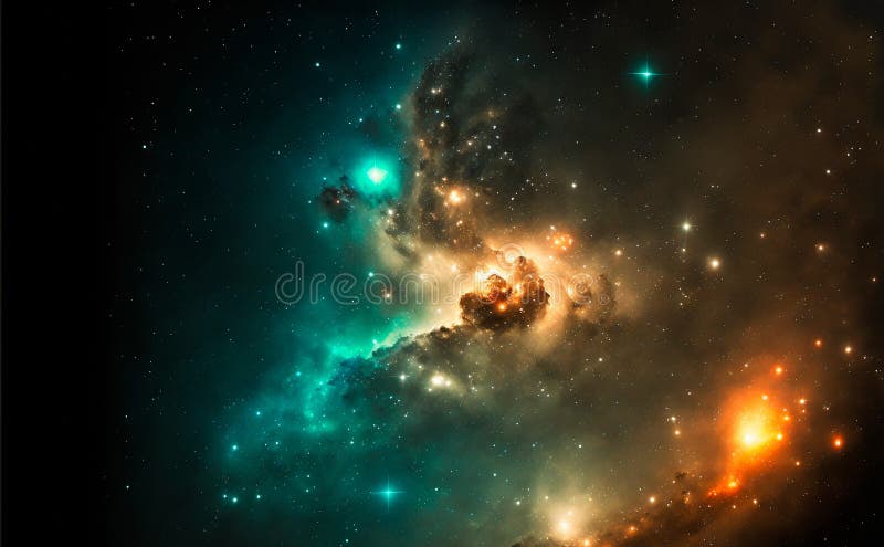 Space Sky Over the Mountains. Milky Way and Space Stock Illustration ...