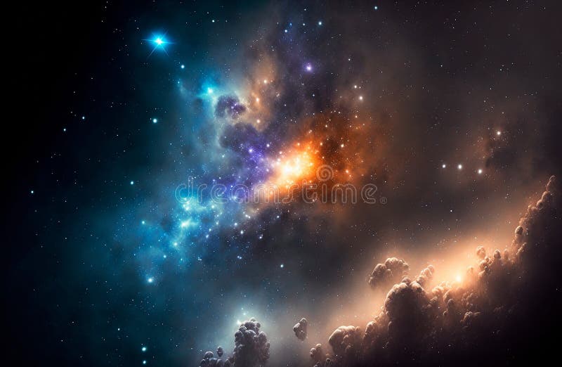 Space Sky Over the Mountains. Milky Way and Space Stock Illustration ...