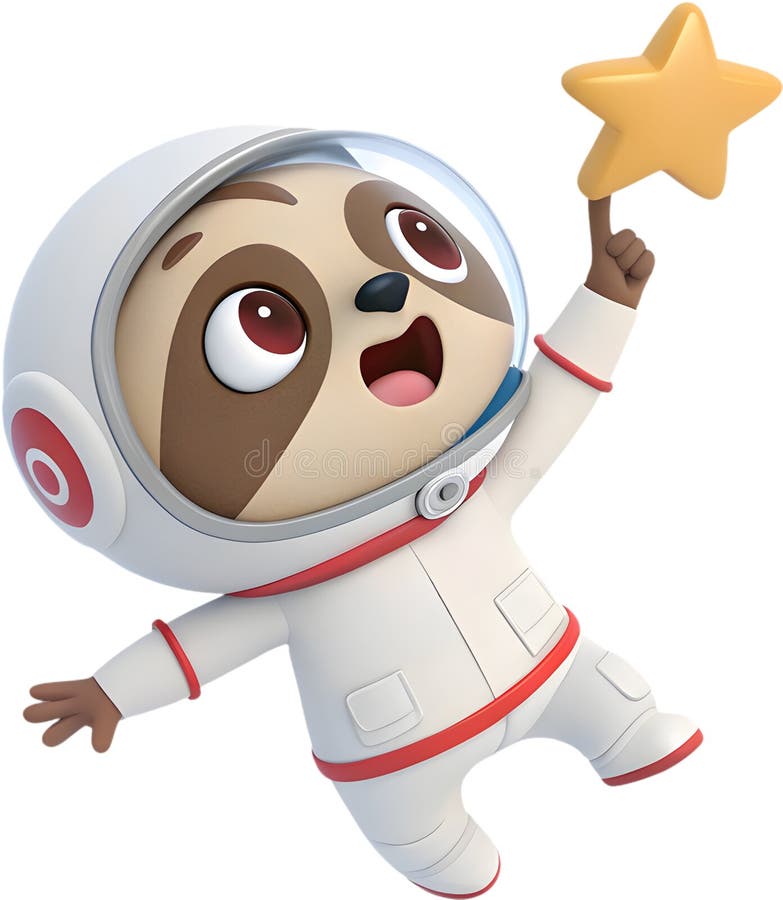 Space Sloths Floating Lazily through the Cosmos in Zero Gravity. Stock ...