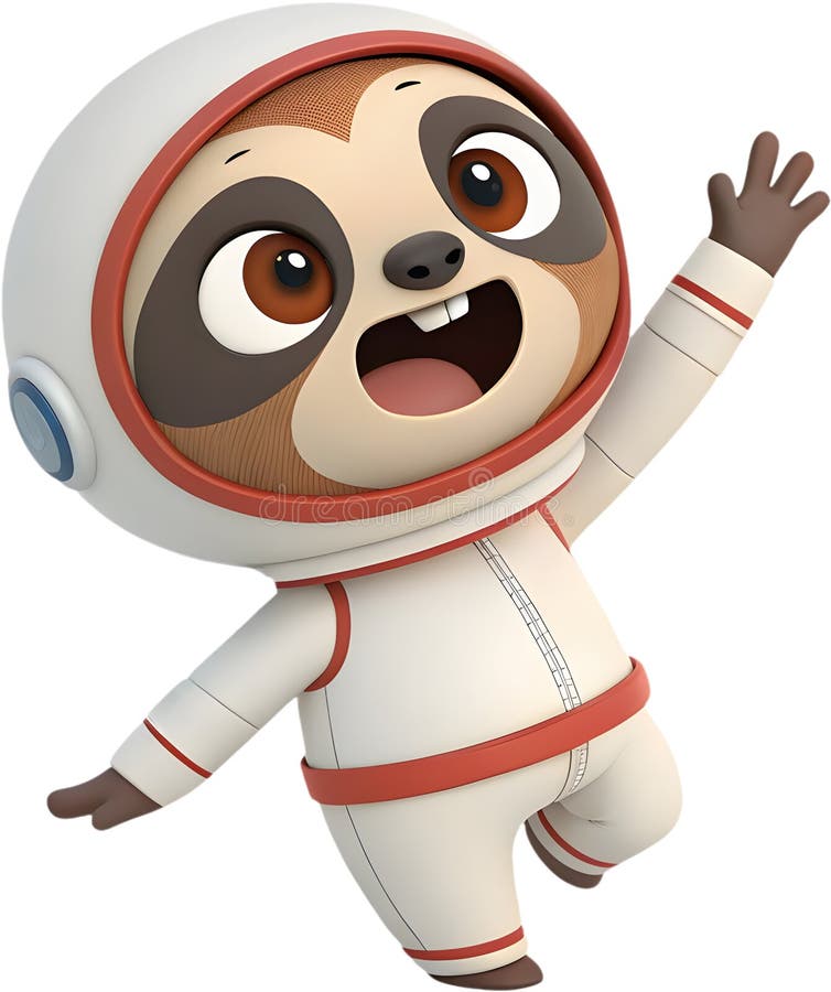 Space Sloths Floating Lazily through the Cosmos in Zero Gravity. Stock ...