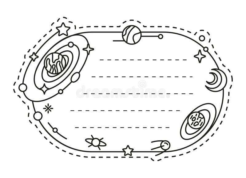 Space Solar System Planet Kids Memo Note Template Stock Vector ...