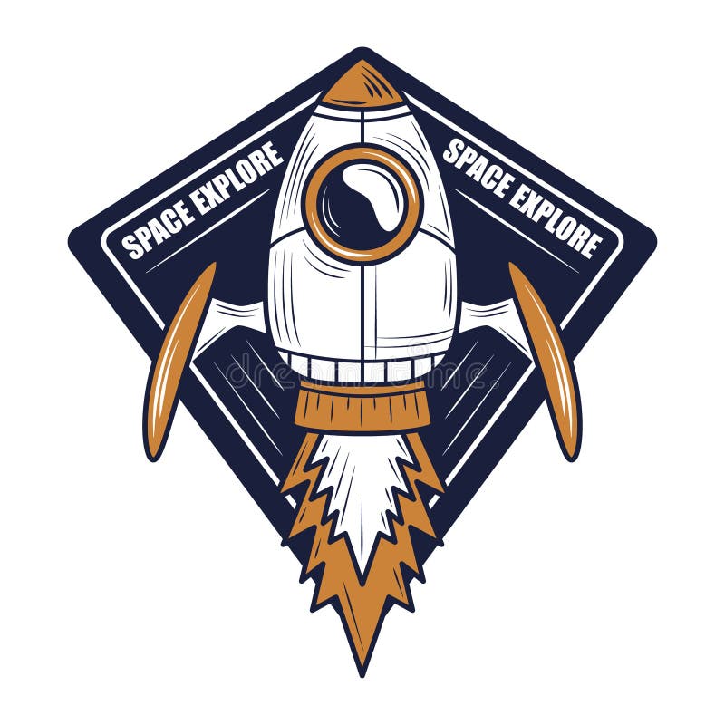 Space Spacecraft Launch Exploration Badge Icon Stock Vector ...