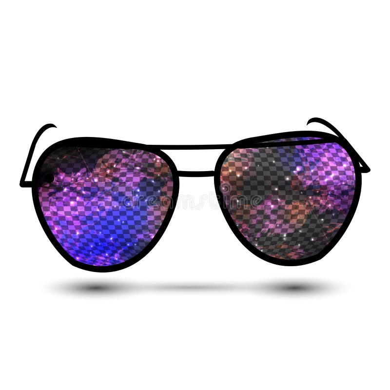 Space Spectacles on a White Stock Illustration - Illustration of pretty ...