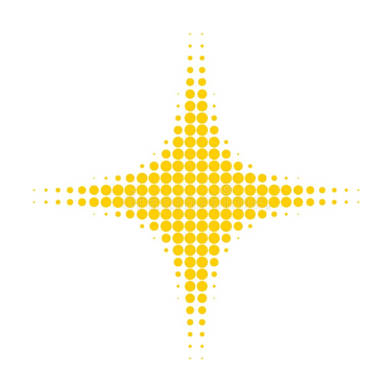 Red Star Halftone Dotted Icon Stock Vector - Illustration of 5finger ...