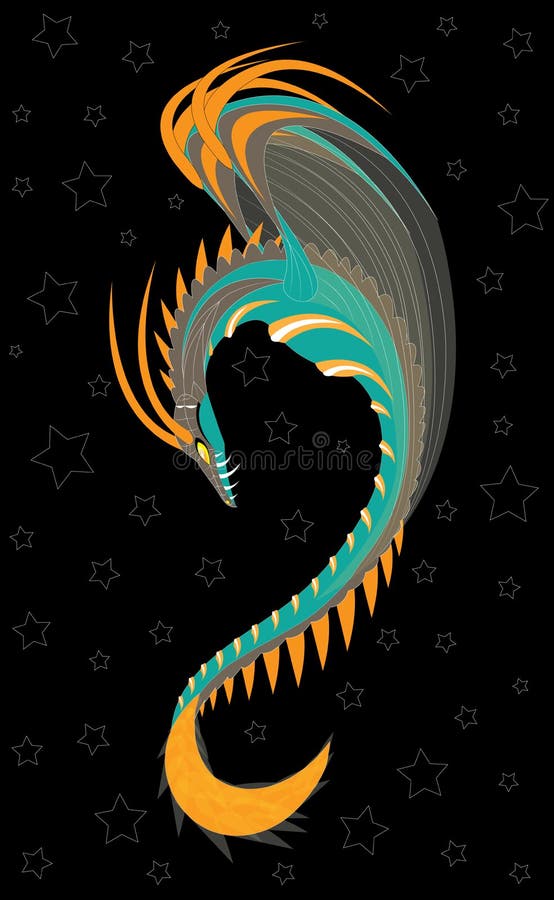 Space star winged snake stock vector. Illustration of thorns - 93096465