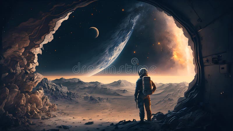 Space, Stars, Planets in Realism Stock Illustration - Illustration of ...