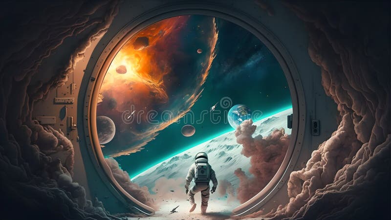 Space, Stars, Planets in Realism Stock Illustration - Illustration of ...