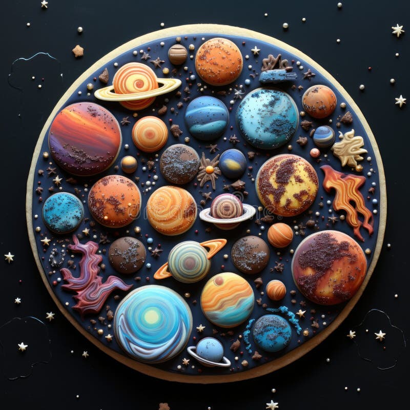Space Stars Universe Icing Cookies Stock Illustration - Illustration of ...