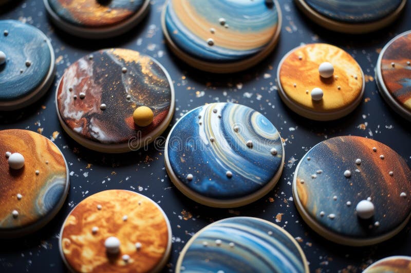 Space Stars Universe Icing Cookies Stock Illustration - Illustration of ...