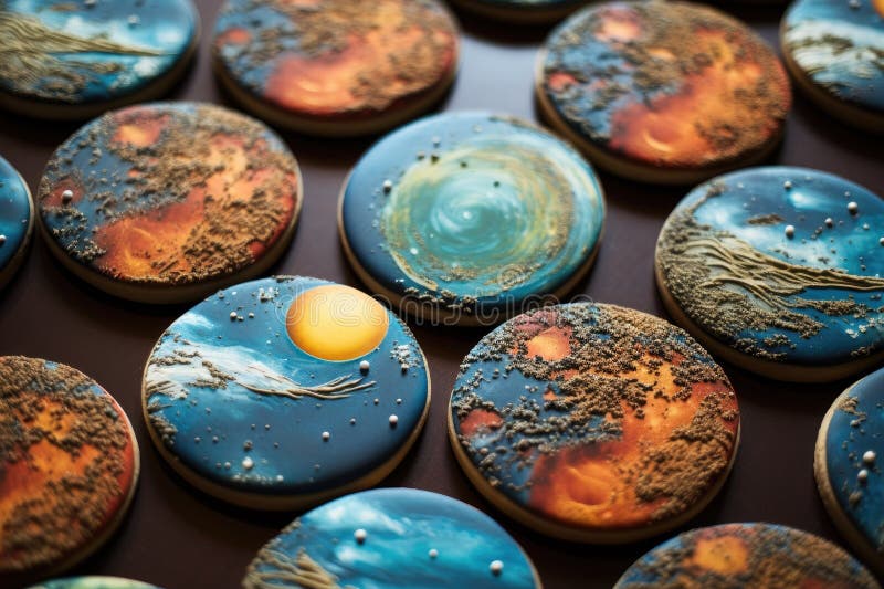 Space Stars Universe Icing Cookies Stock Illustration - Illustration of ...