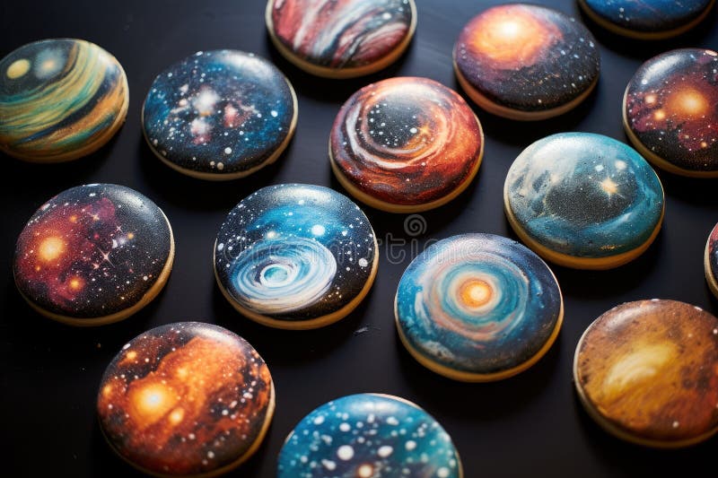 Space Stars Universe Icing Cookies Stock Illustration - Illustration of ...