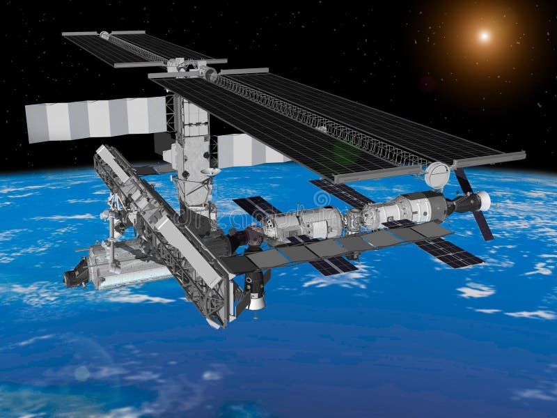 Space Station Above the Earth. the Elements of this Image Furnished by ...