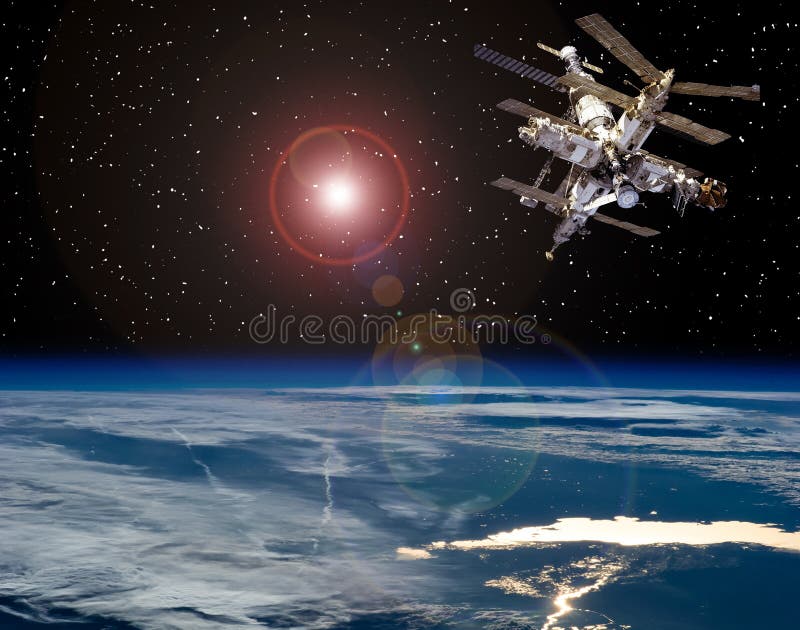 Space Station Above the Earth. the Elements of this Image Furnished by ...