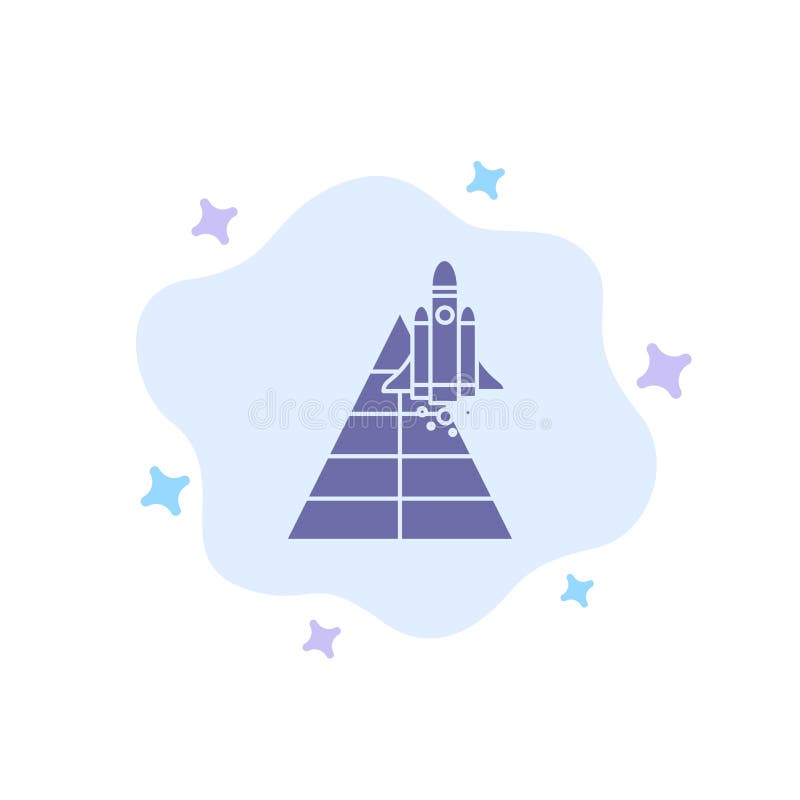 Space, Station, Aircraft, Spacecraft, Launch Blue Icon on Abstract ...