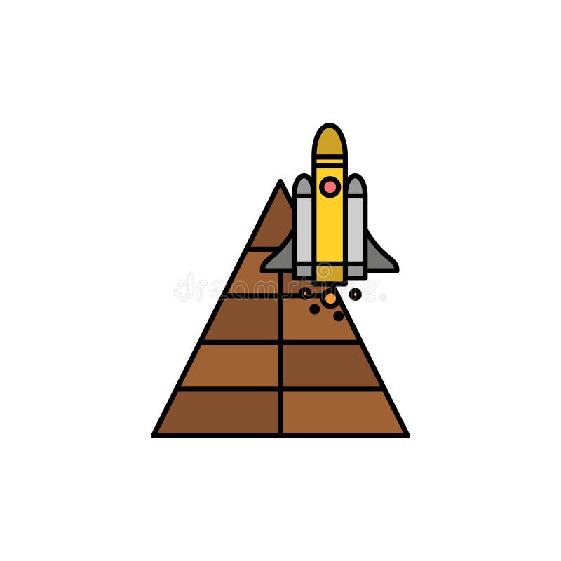 Space, Station, Aircraft, Spacecraft, Launch Flat Color Icon. Vector ...