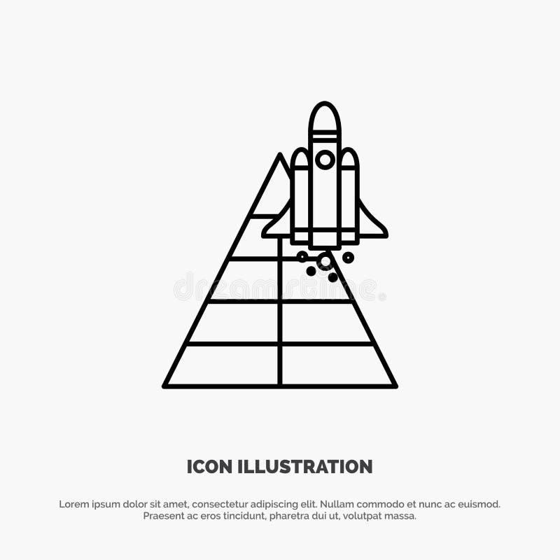 Space, Station, Aircraft, Spacecraft, Launch Line Icon Vector Stock ...