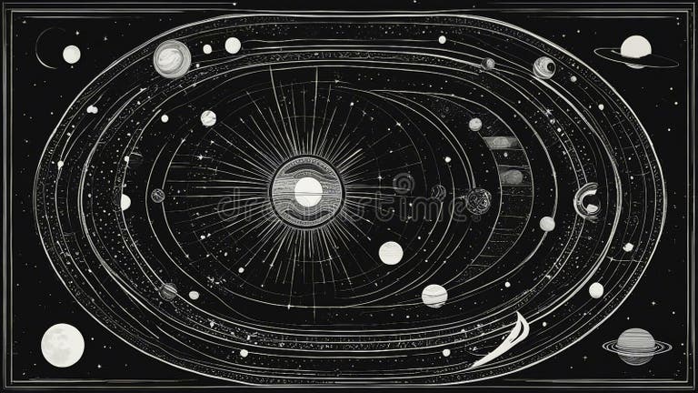 Space Station Clock __A Mystical Drawing of the Solar System with the ...