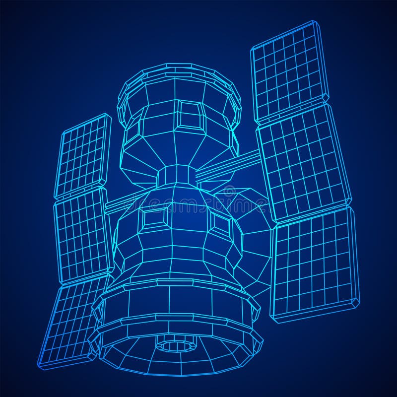 Satellite Wireframe Stock Illustrations – 2,361 Satellite Wireframe ...
