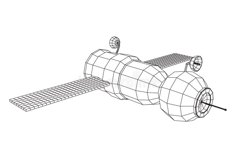 Satellite Wireframe Stock Illustrations – 2,361 Satellite Wireframe ...