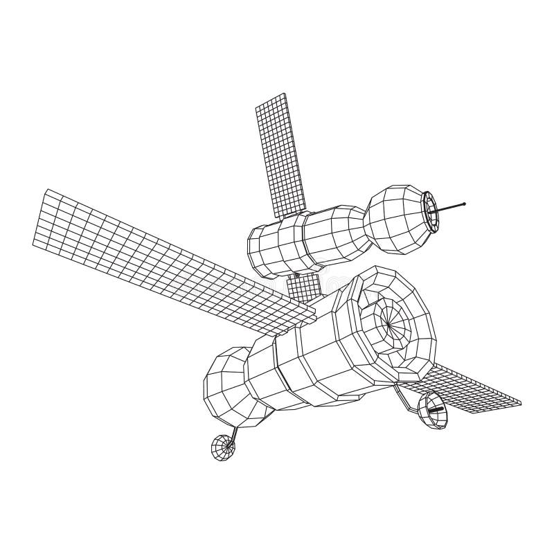 Satellite Wireframe Stock Illustrations – 2,361 Satellite Wireframe ...