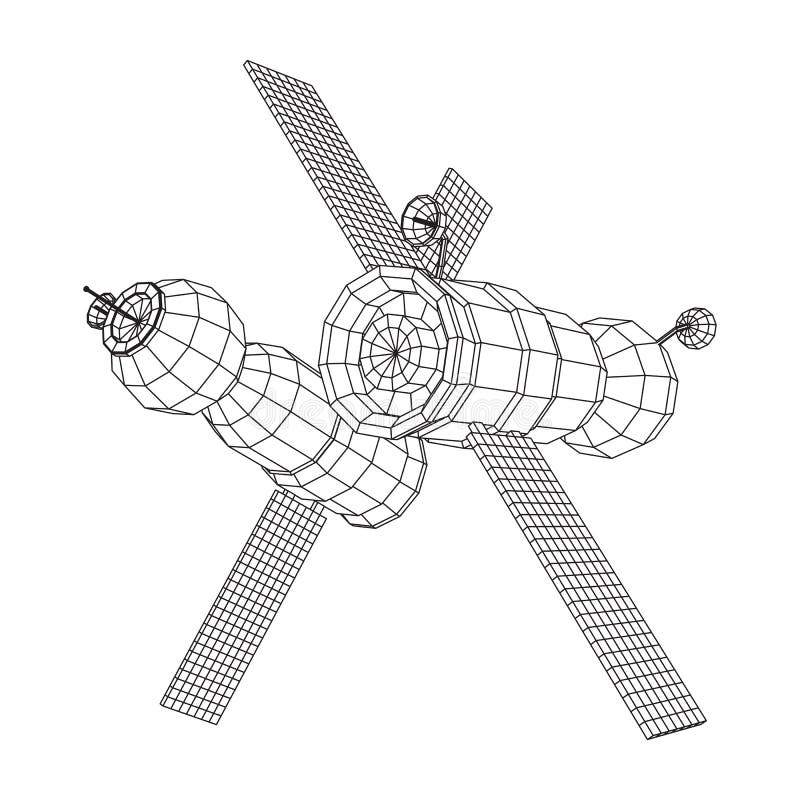 Space Station Communications Satellite Stock Vector - Illustration of ...