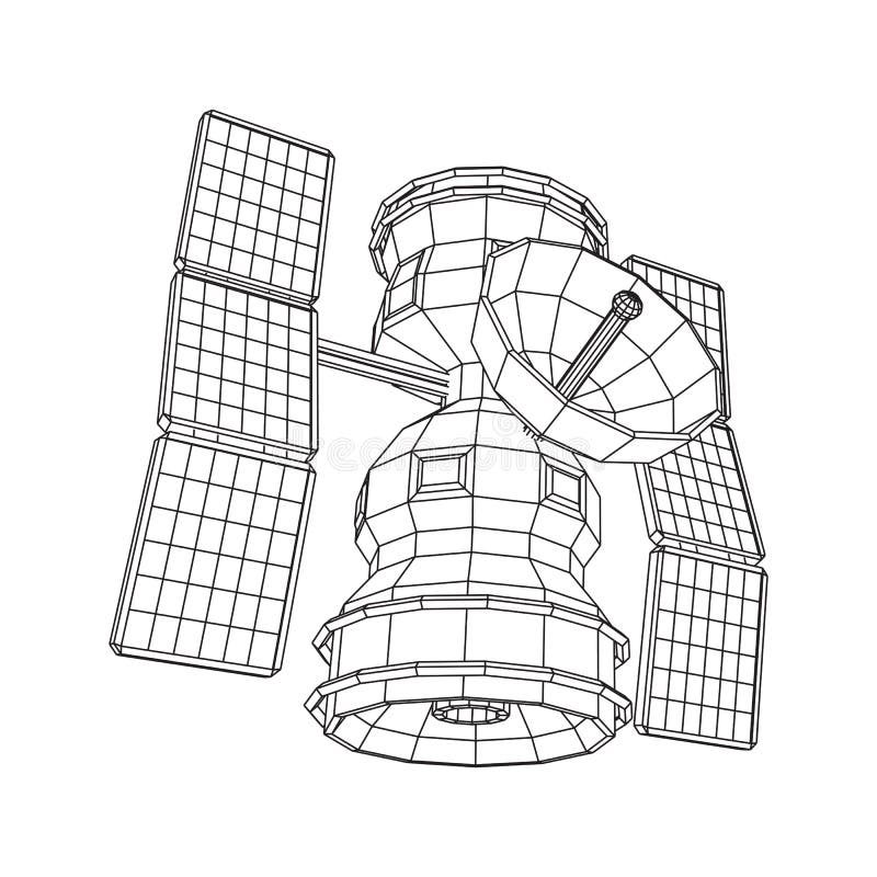Satellite Wireframe Stock Illustrations – 2,361 Satellite Wireframe ...