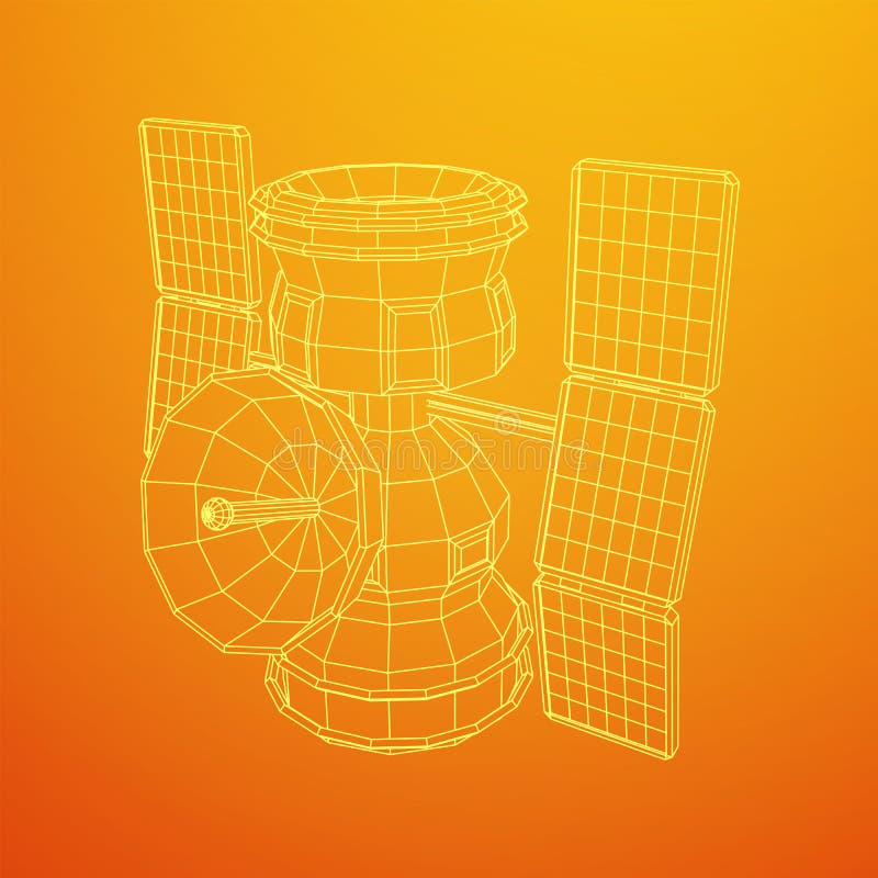 Satellite Wireframe Stock Illustrations – 2,361 Satellite Wireframe ...