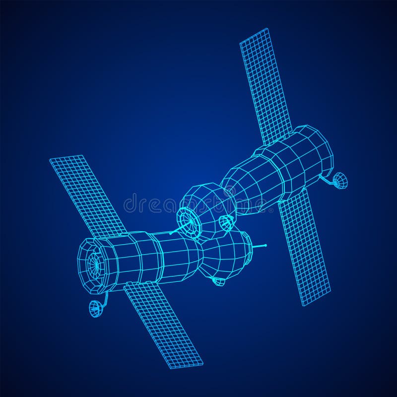 Space Station Communications Satellite Stock Vector - Illustration of ...