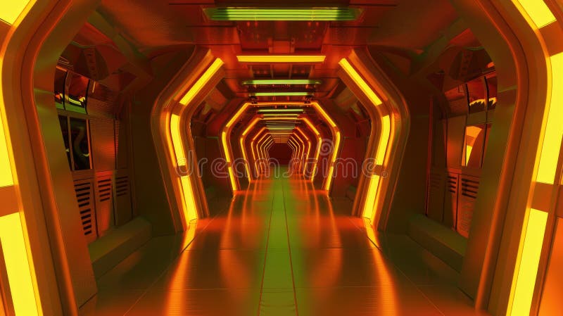 Space Station Corridor, Sleek and High-tech Design. Ai Generated Stock ...