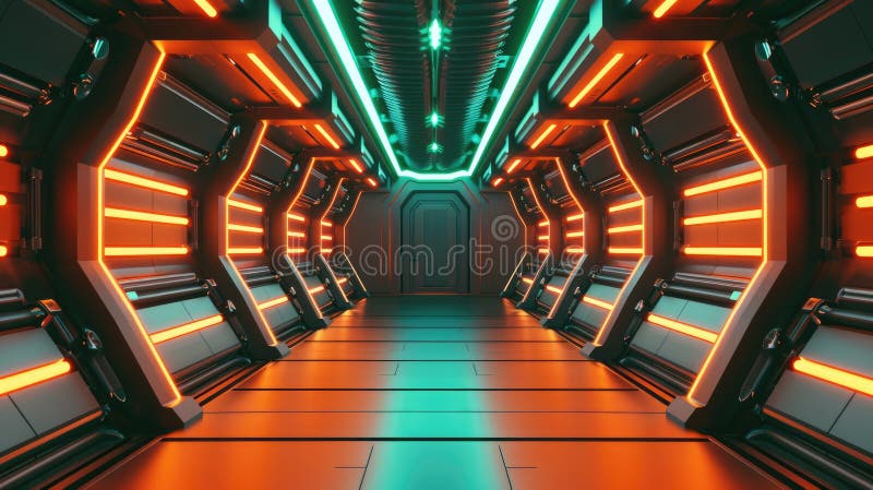 Space Station Corridor, Sleek and High-tech Design. Ai Generated Stock ...