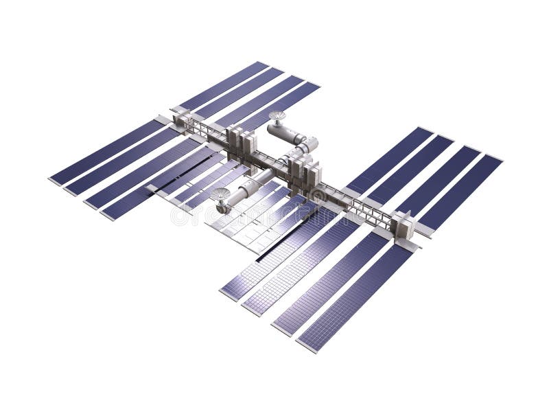 Space Station 3d Render with Clipping Path Stock Illustration ...
