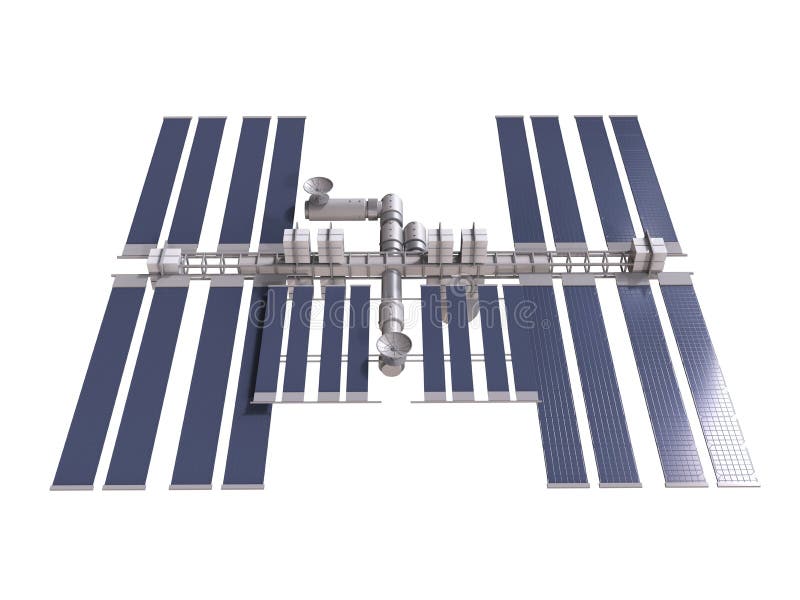 Space Station 3d Render with Clipping Path Stock Illustration ...