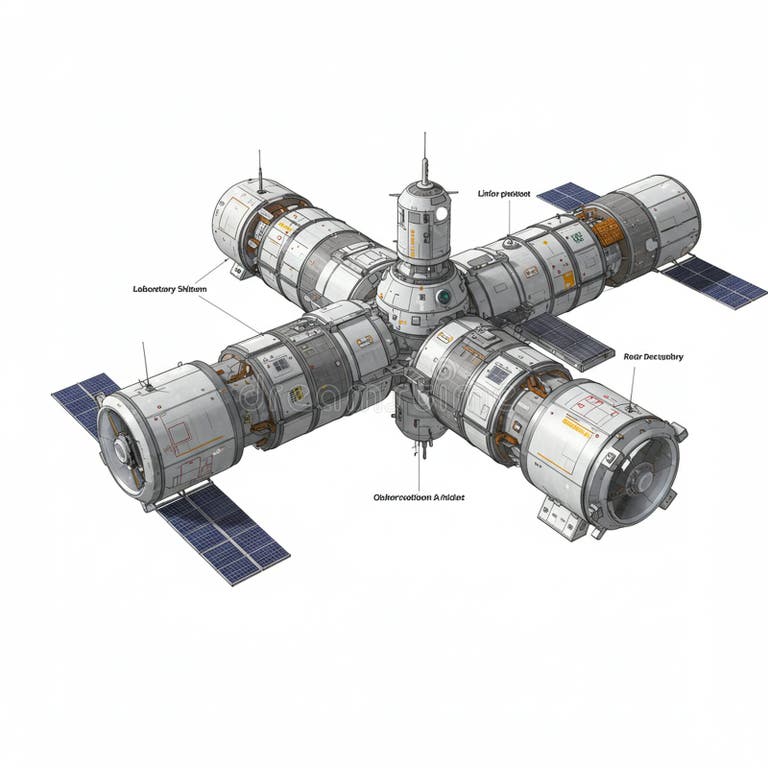 Space Station Design with Modular Sections Connected in a Cross ...