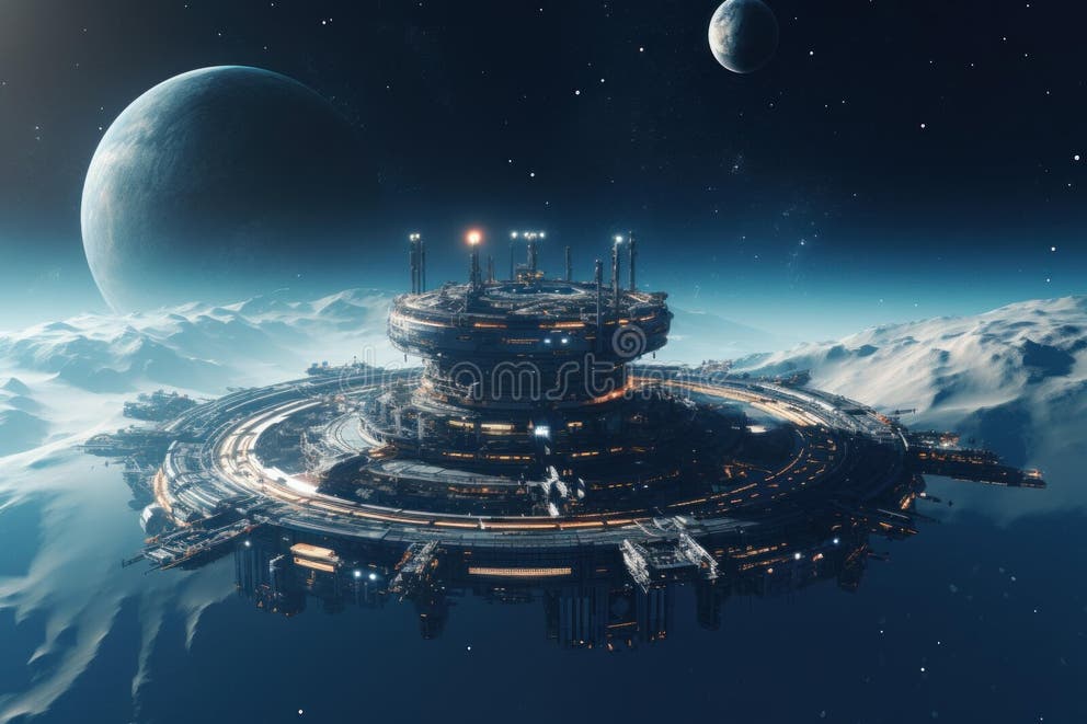 Space Station Earth Cosmic. Generate Ai Stock Photo - Image of outer ...