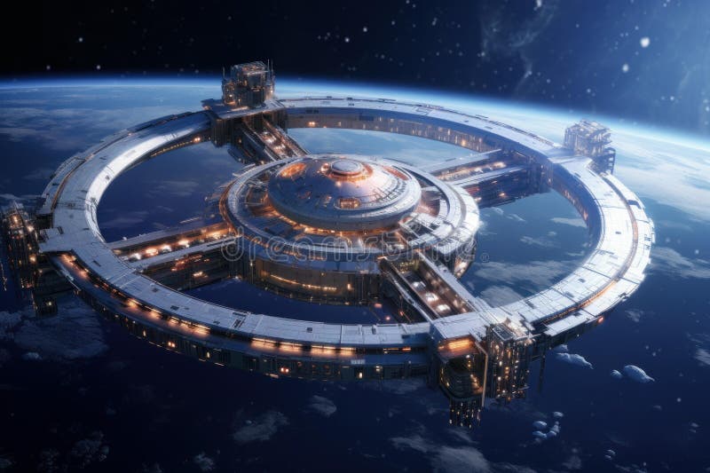 Space Station Earth Science. Generate Ai Stock Image - Image of ...