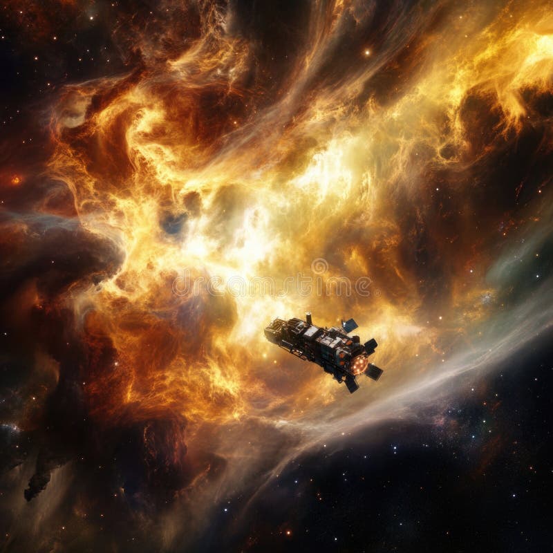 A Space Station in Flight through a Star-filled Galaxy, Suitable for ...