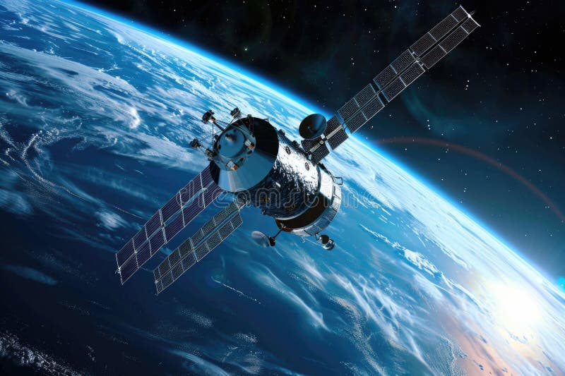 A Space Station Floating in the Middle of the Earth. Suitable for ...