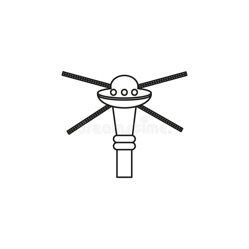 Space Station Icon Flat Line Symbol Set Stock Illustration ...