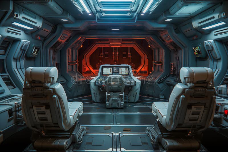 Space Station Interior. Close Up Space Shuttle Details Inside Stock ...