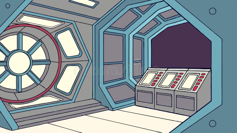 Space Station Interior Control Room, Futuristic Technology and Sci-fi ...