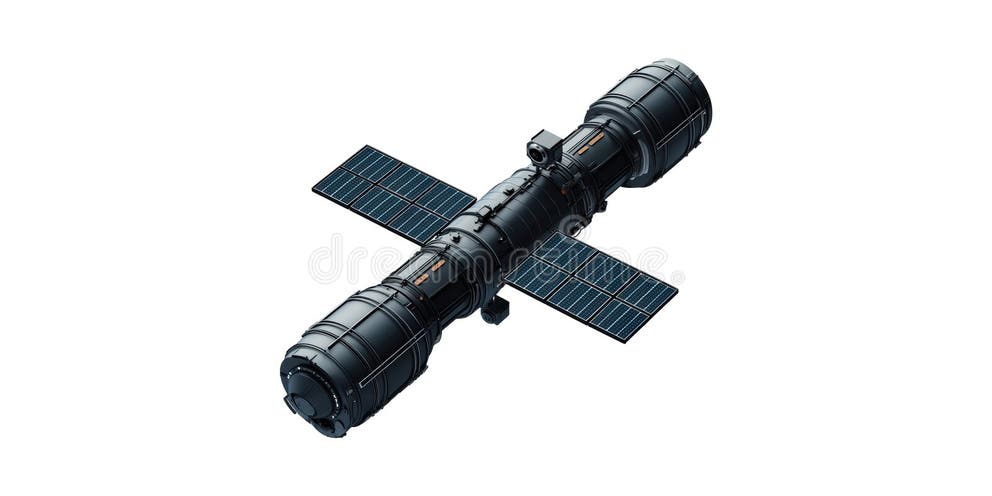 Space Station Module with Solar Panels. Advanced Space Technology and ...