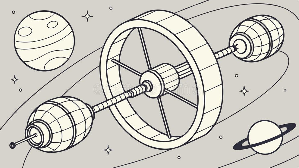 Space Station in Orbit, Space Exploration and Technology Vector Design ...